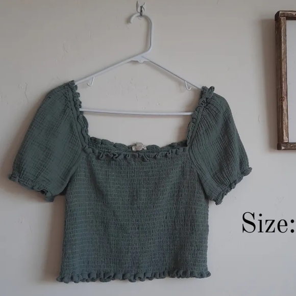 Tops | Sage Green Crop Top | Poshmark